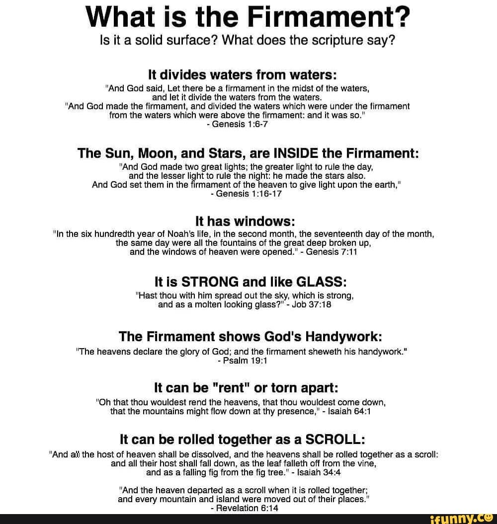 What is the Firmament? Is it a solid surface? What does the scripture ...