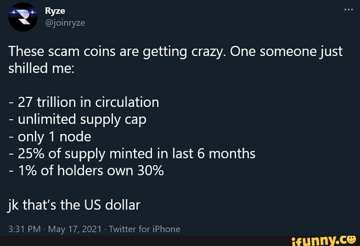 These scam coins are getting crazy. One someone just shilled me: - 27 ...