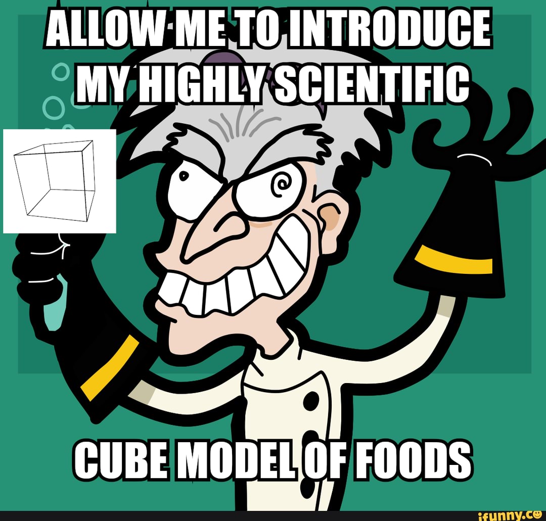 I hereby propose a new model of food categorization. The Cube Model ...