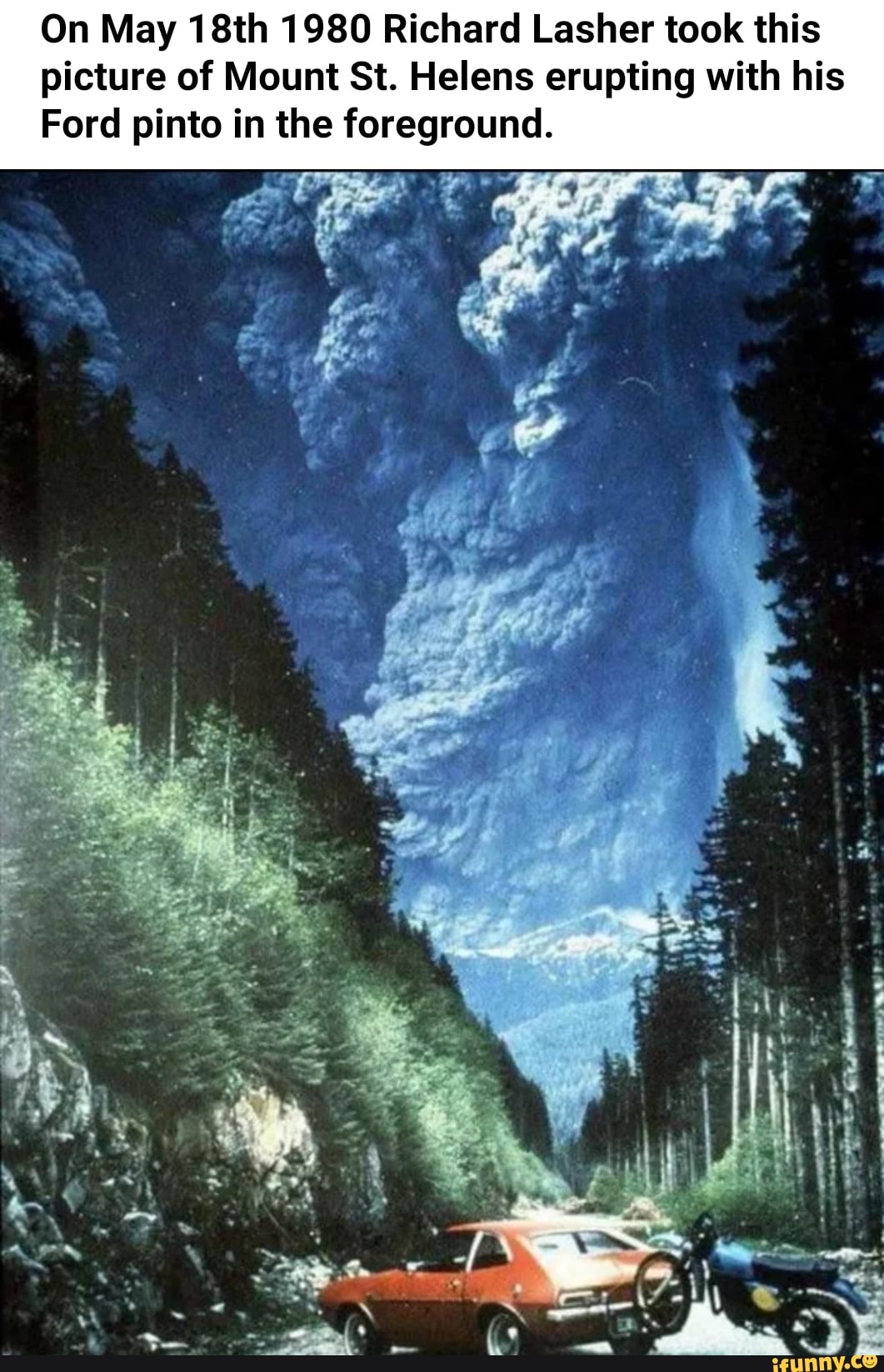 On May 18th 1980 Richard Lasher took this picture of Mount St. Helens ...