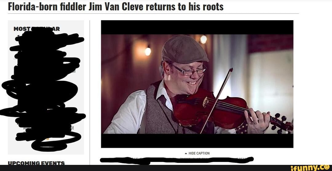 Florida-born fiddler Jim Van Cleve returns to his roots HIDE CAPTION ...