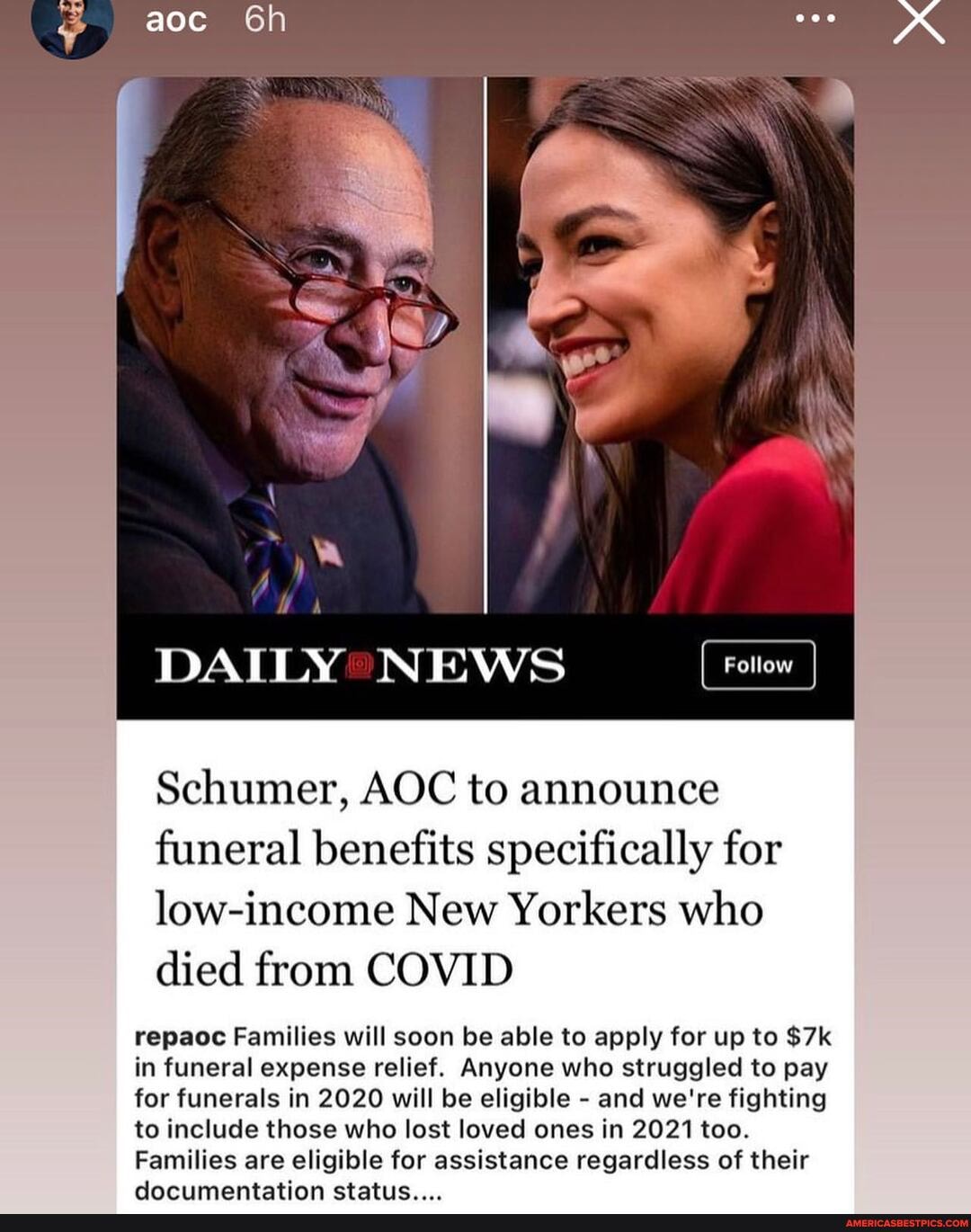 Aoc DAILY NEWS Schumer, AOC to announce funeral benefits specifically ...