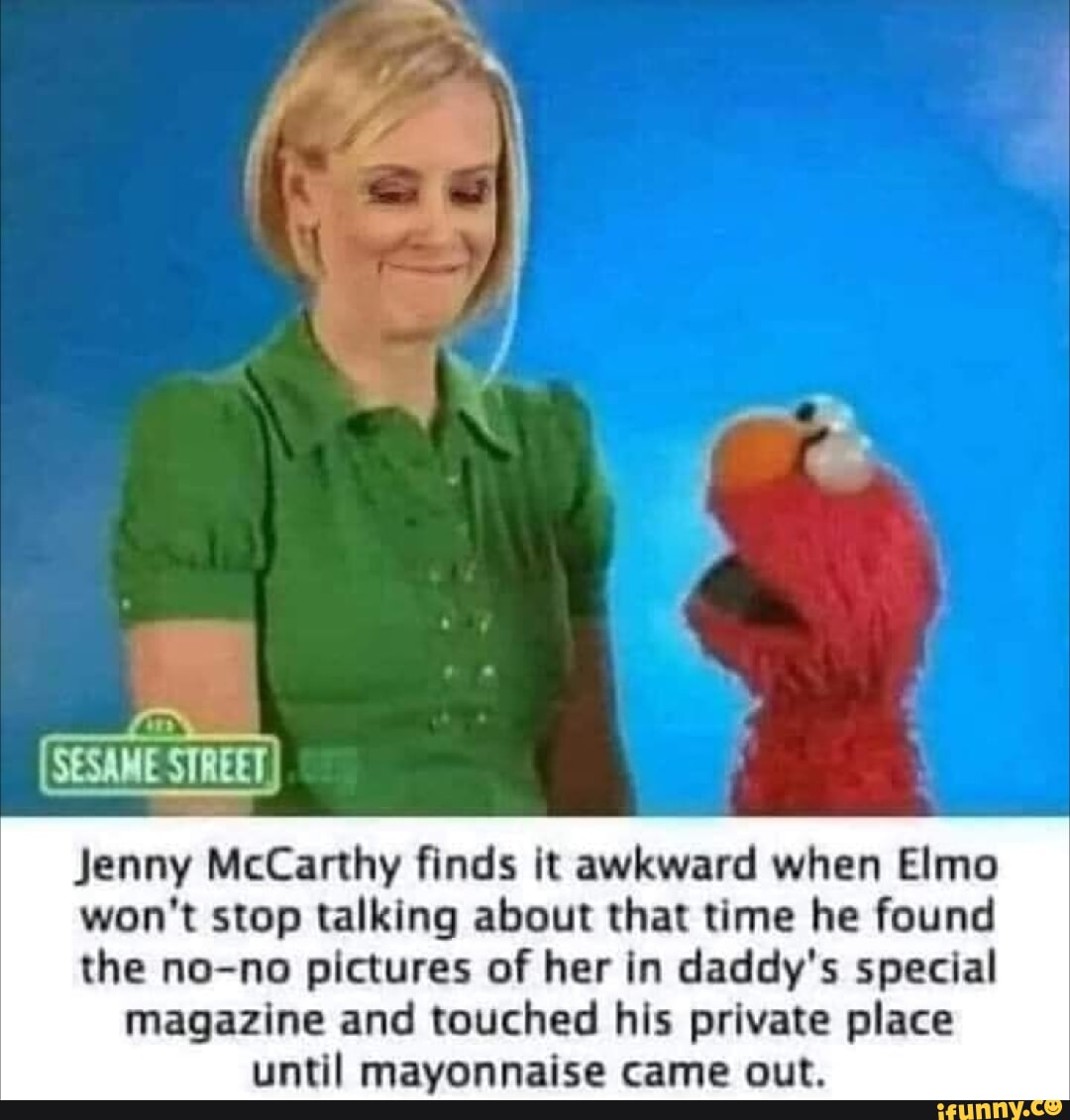 (SESAME STREET] Jenny McCarthy finds it awkward when Elmo won't stop ...