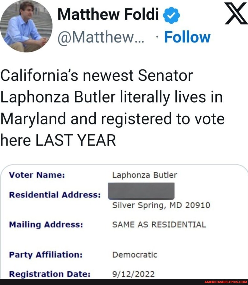 Matthew Foldi @Matthew... - Follow California's newest Senator Laphonza ...