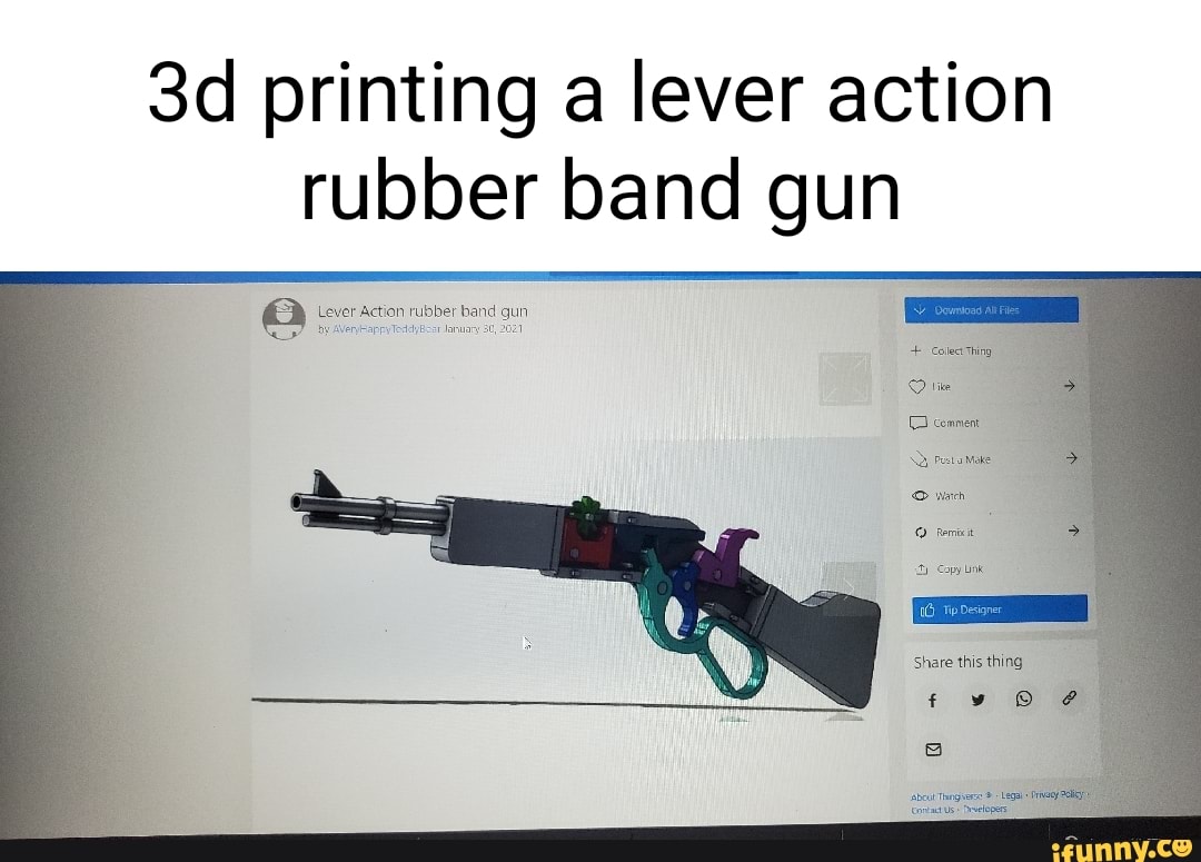 Printing a lever action rubber band gun Lever Action rubber band gun ...
