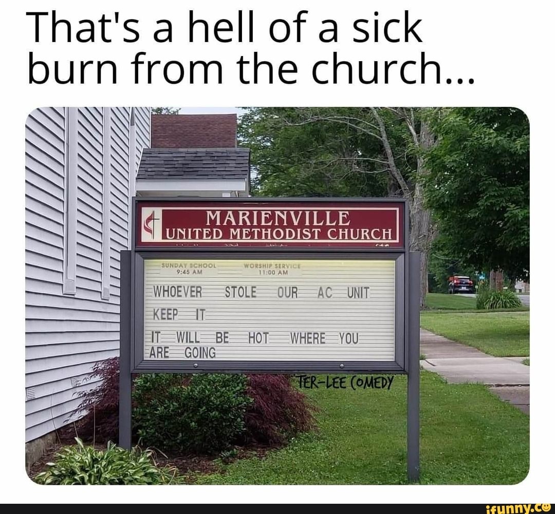 That's a hell of a sick burn from the church... MARIENVILLE UNITED ...