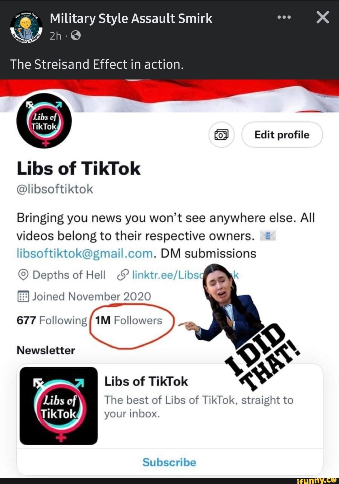 Military Style Assault Smirk The Streisand Effect in action. Edit ...