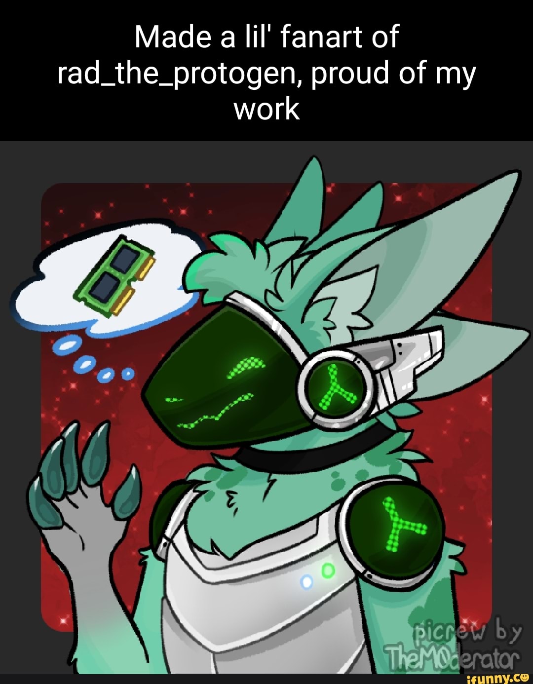 Made a lil' fanart of rad_the_protogen, proud of my work ff = AV I by ...