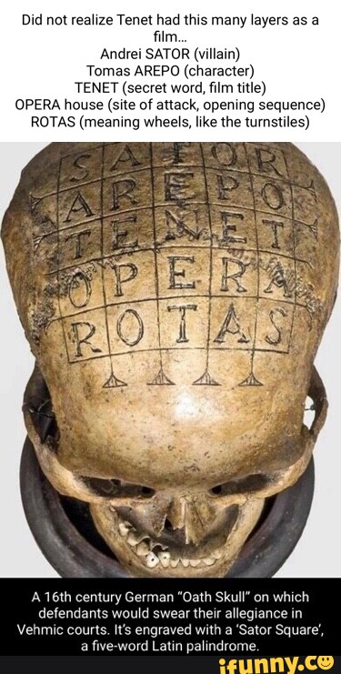 Did not realize Tenet had this many layers as a film... Andrei SATOR ...