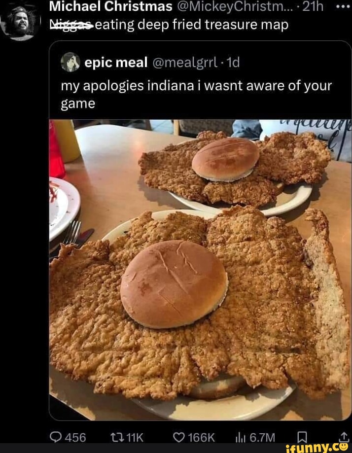 Michael Christmas @MickeyCnristm...- eating deep fried treasure map ...