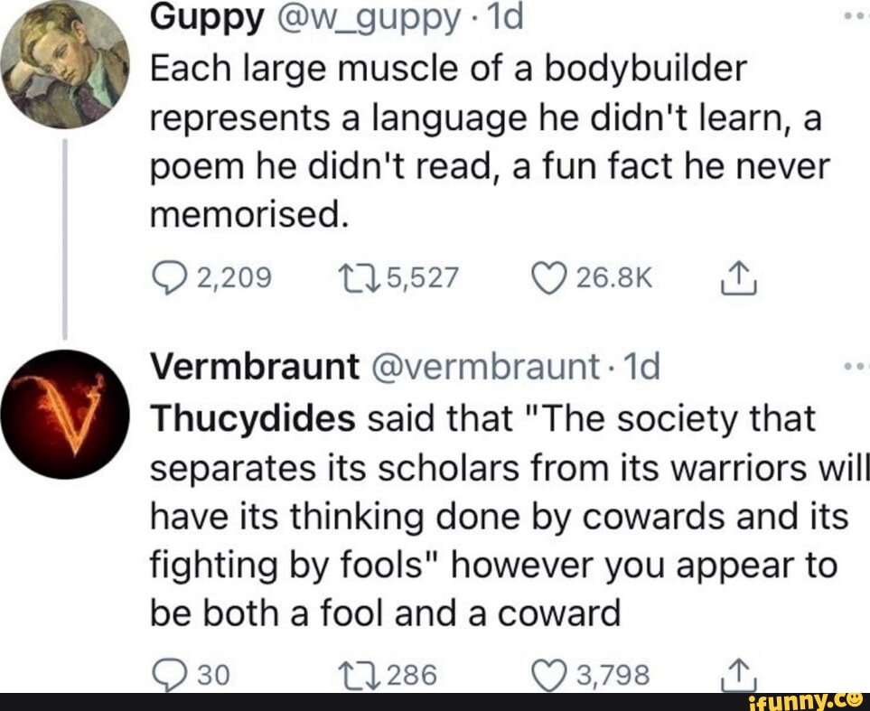 Guppy @w_guppy Each large muscle of a bodybuilder represents a language ...
