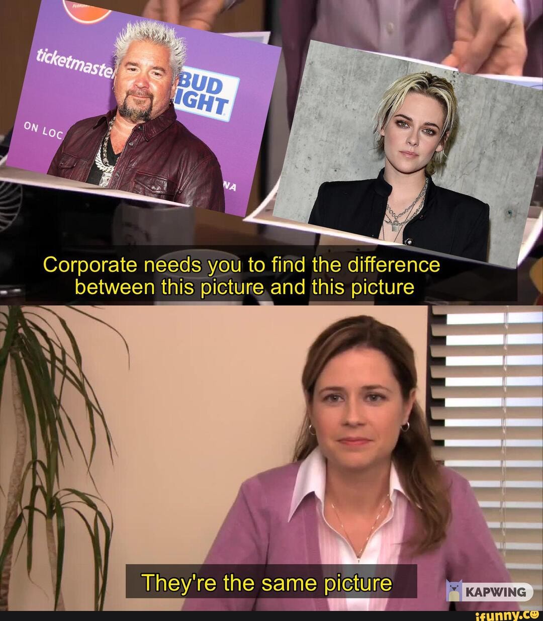 Corporate needs you to find the difference between this picture, and ...