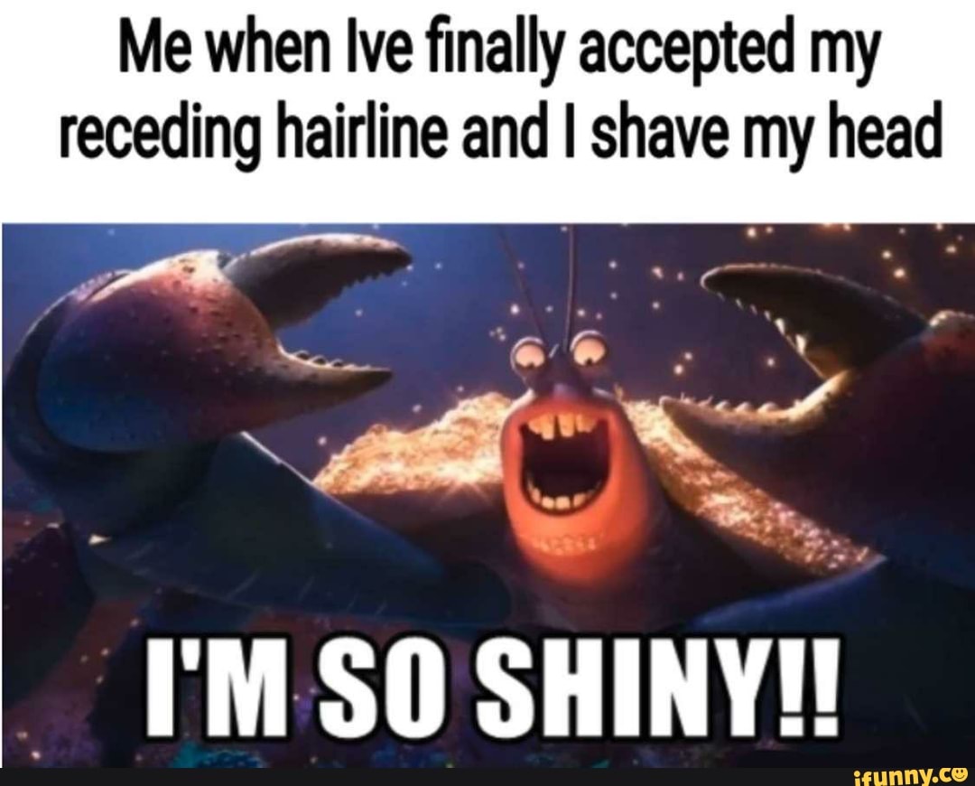 Me when Ive finally accepted my receding hairline and I shave my head I ...