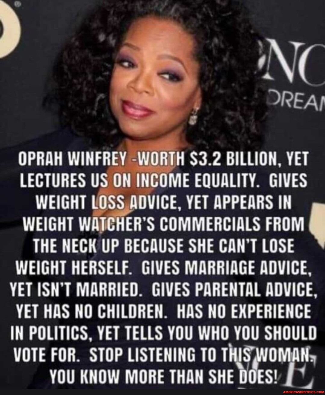 NC é IREA OPRAH WINFREY WORTH $3.2 BILLION, YET LECTURES US ON INCOME ...