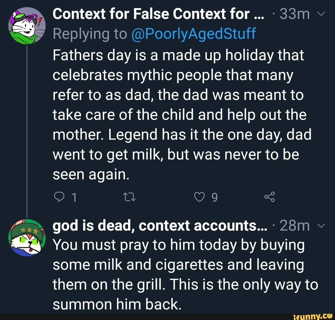 IR a = Context for False Context for... Replying to @PoorlyAgedStuff ...