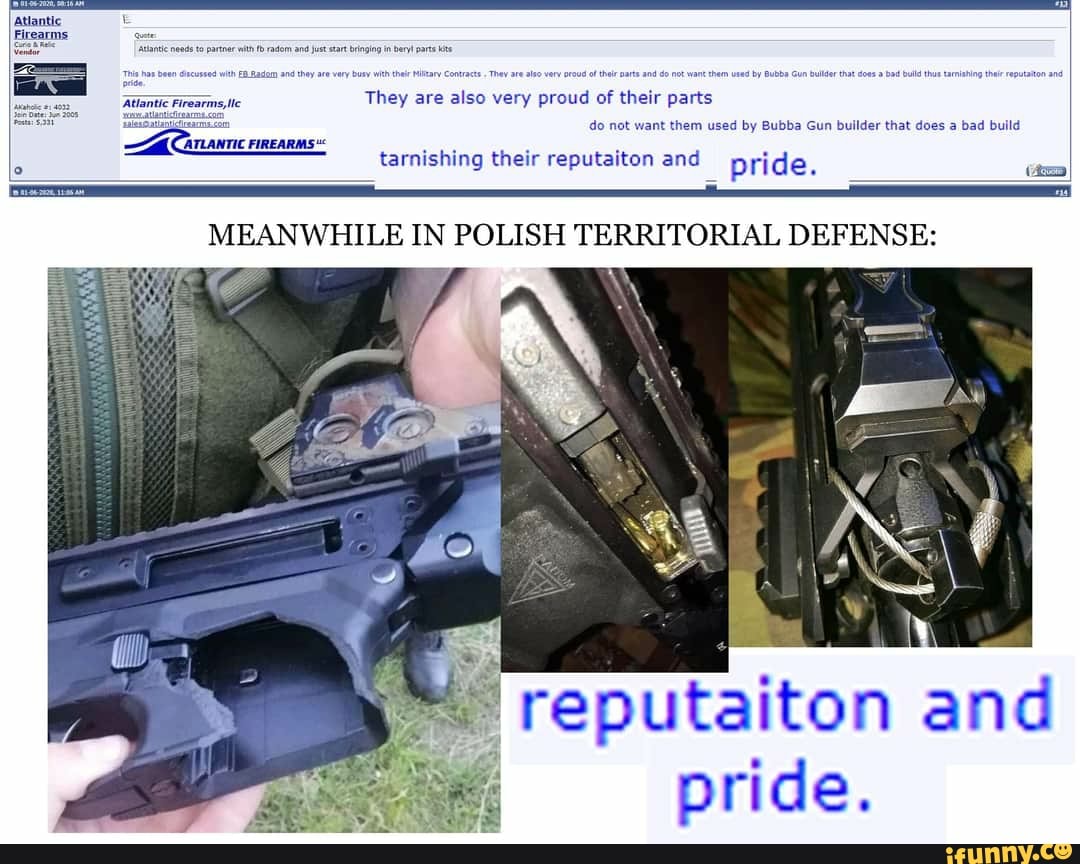 They are also very proud of their parts do not want them used by Bubba ...