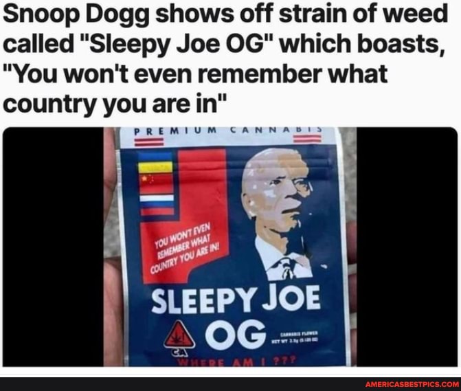 Snoop Dogg shows off strain of weed called "Sleepy Joe OG" which boasts ...