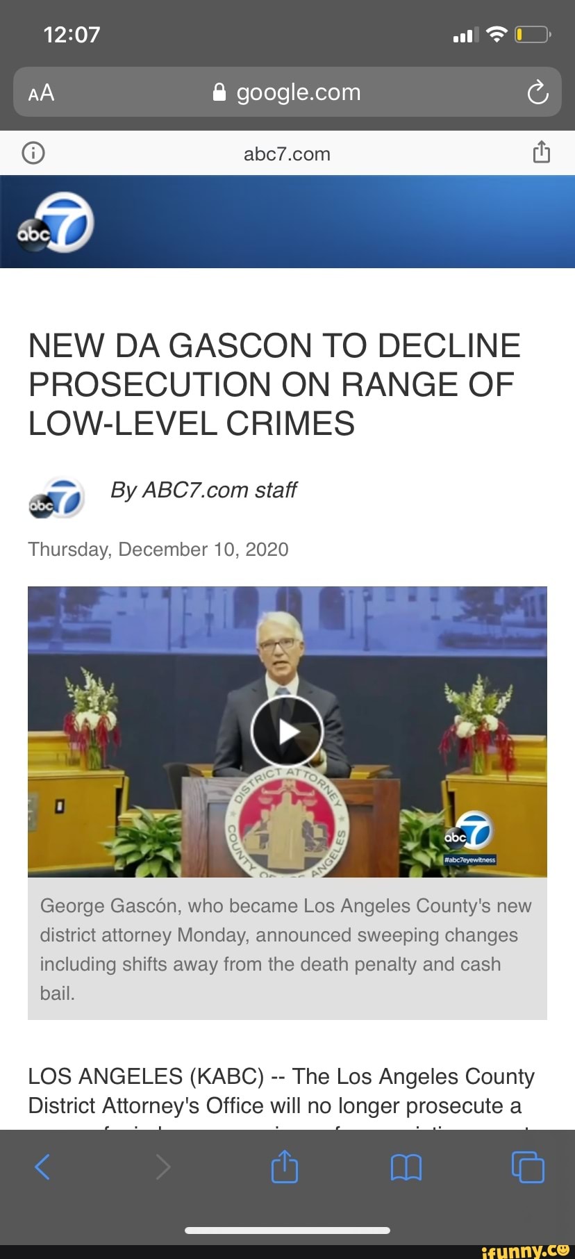 AA NEW DA GASCON TO DECLINE PROSECUTION ON RANGE OF LOW-LEVEL CRIMES ge ...