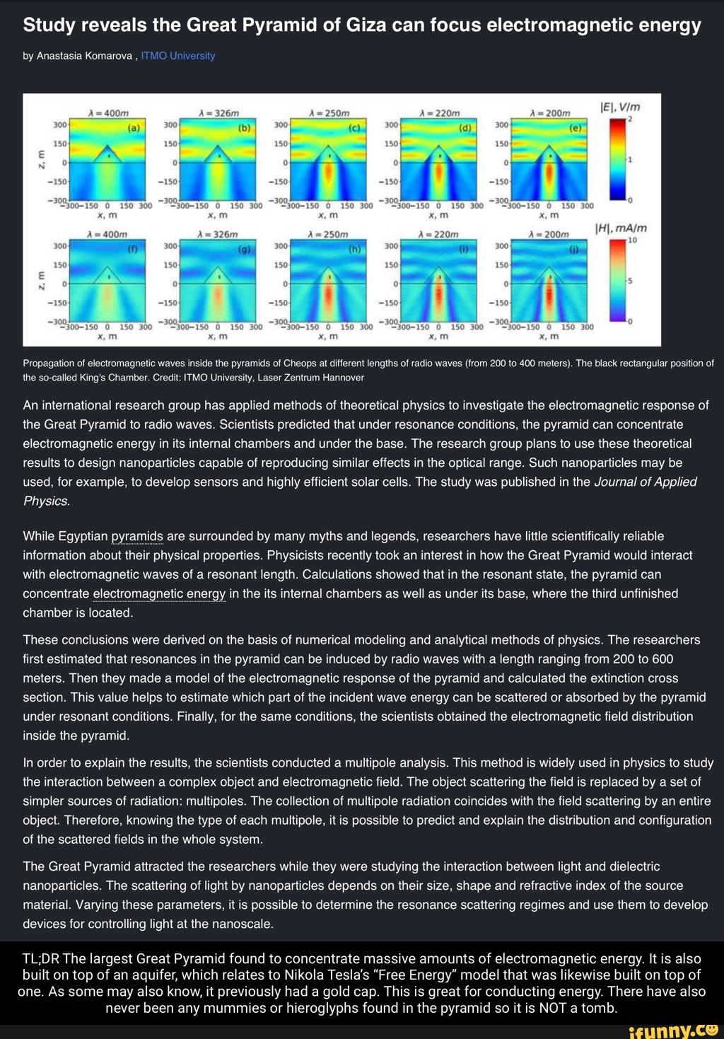 Study reveals the Great Pyramid of Giza can focus electromagnetic ...