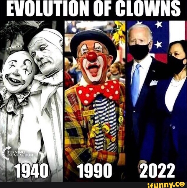 EVOLUTION OF CLOWNS 1940 1990 2022 - iFunny