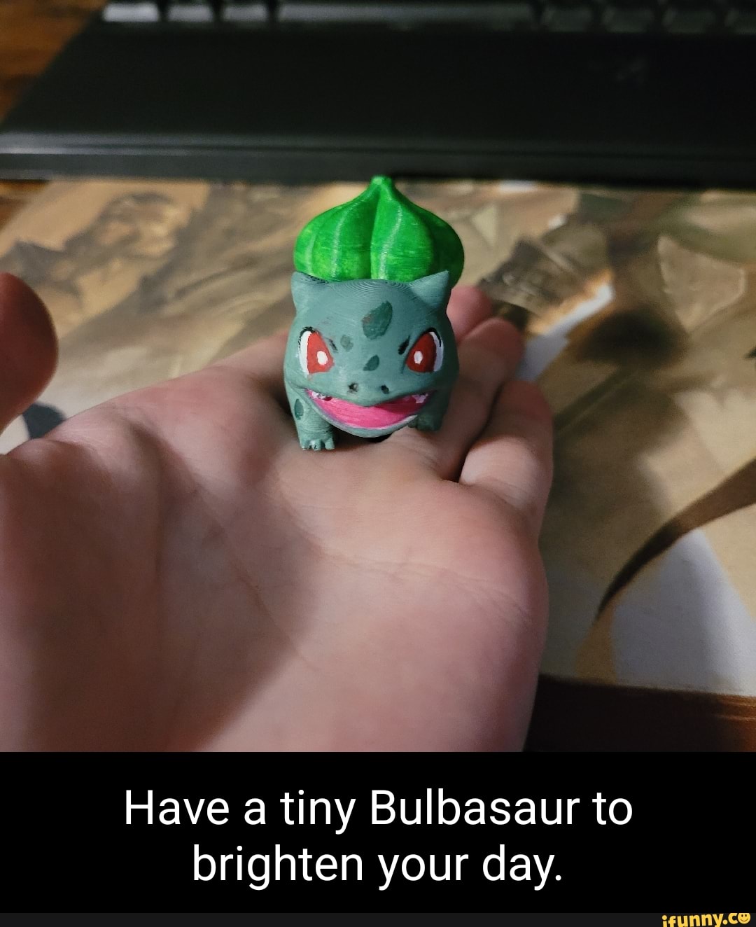 Have a tiny Bulbasaur to brighten your day. - iFunny