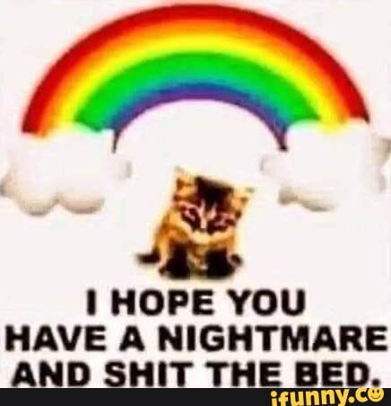 HOPE YOU HAVE A NIGHTMARE AND SHIT THE BED. - iFunny