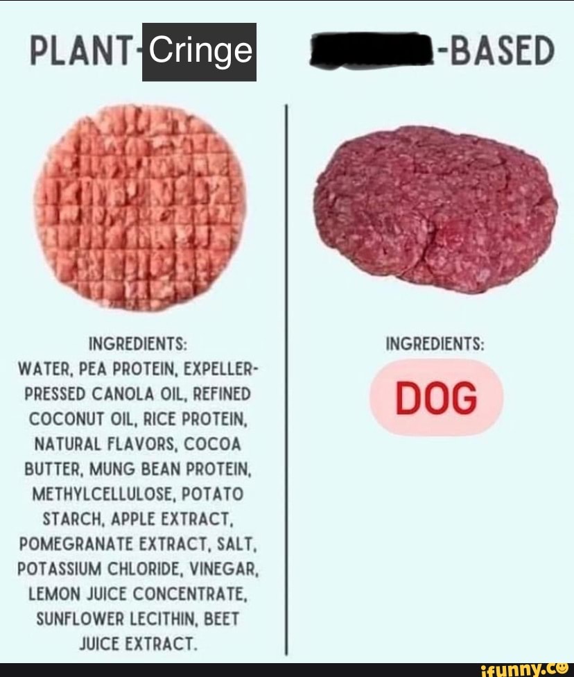 PLANT Cringe INGREDIENTS: WATER, PEA PROTEIN, EXPELLER- PRESSED CANOLA ...