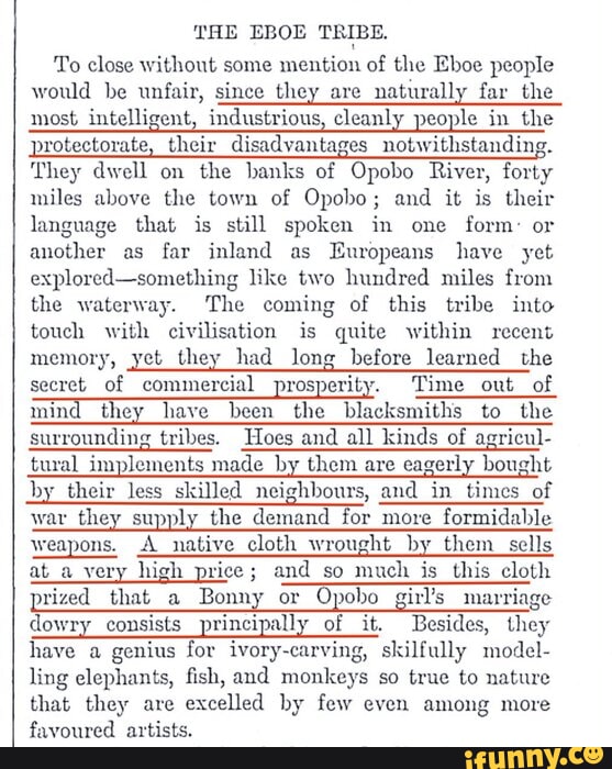 THE EBOE TRIBE. To close without some mention of the Eboe people would ...