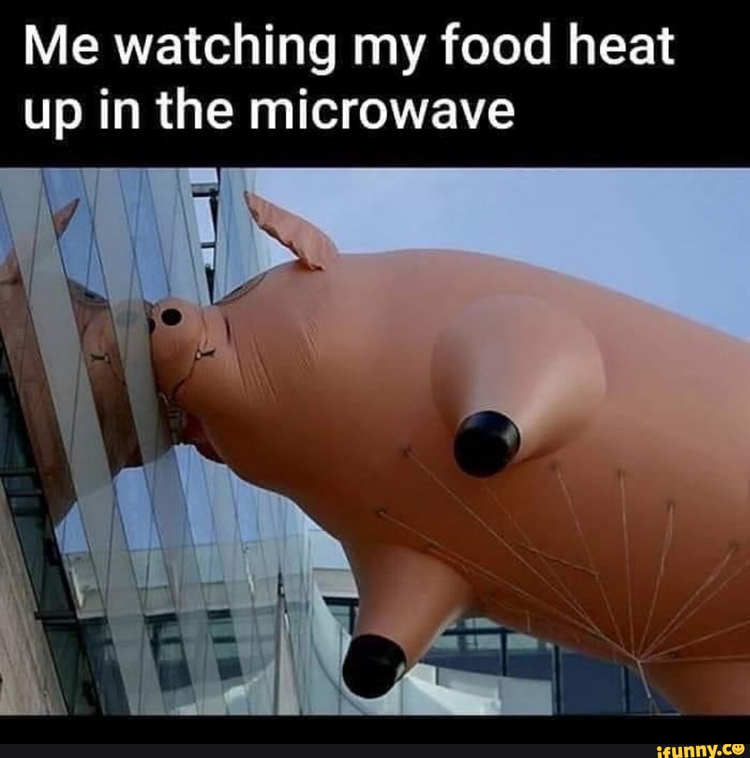 Me watching my food heat up in the microwave - iFunny