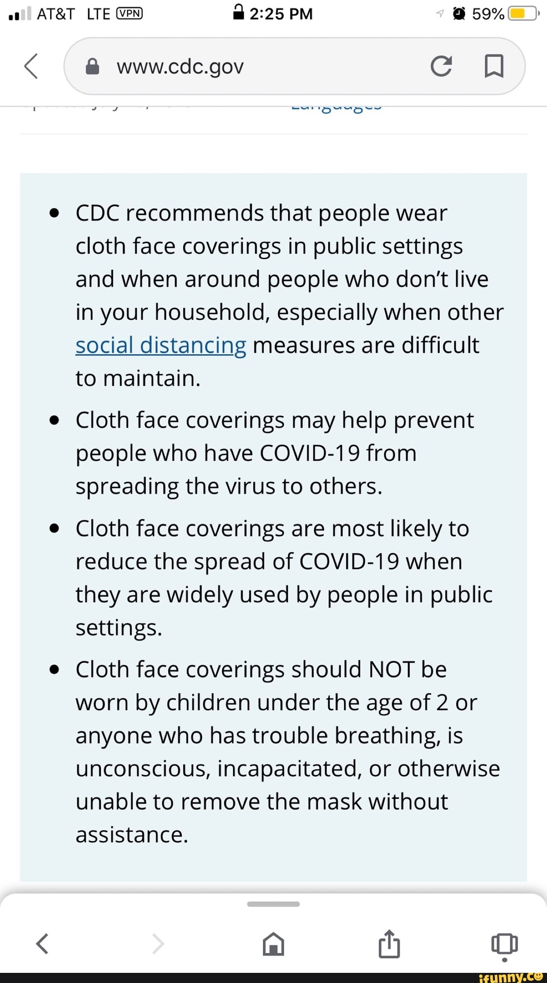 E CDC recommends that people wear cloth face coverings in public ...