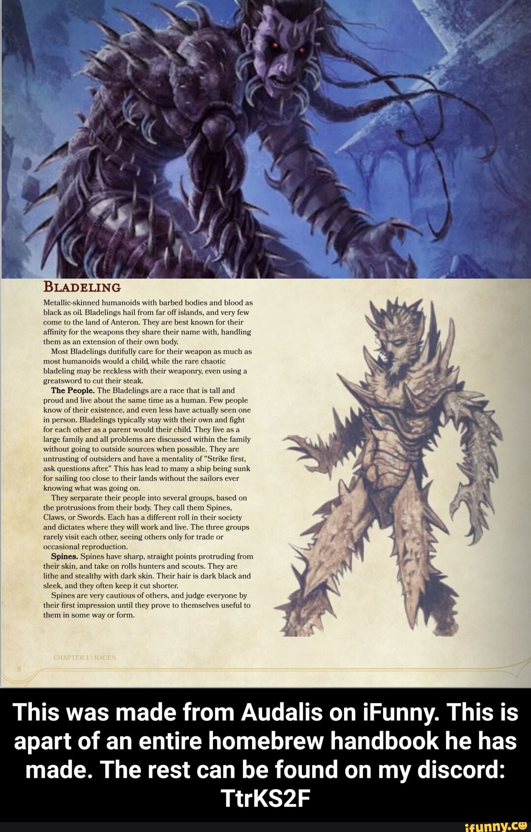 BLADELING Metal black as oil, Bladelings hail from far off islands, and ...