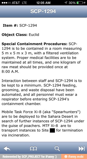 Item SCP-1294 Object Class: Euclid Special Containment Procedures: SCP ...