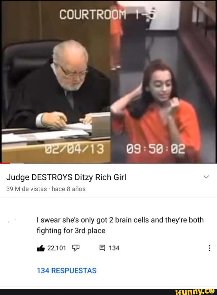 COURTROOM Judge DESTROYS Ditzy Rich Girl 39 M de vistas hace 8 afos Ge ...