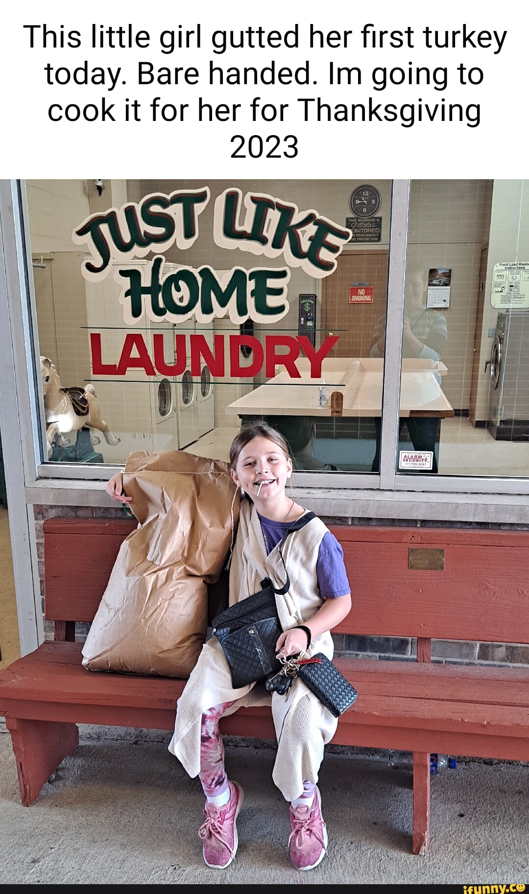 This little girl gutted her first turkey today. Bare handed. Im going ...