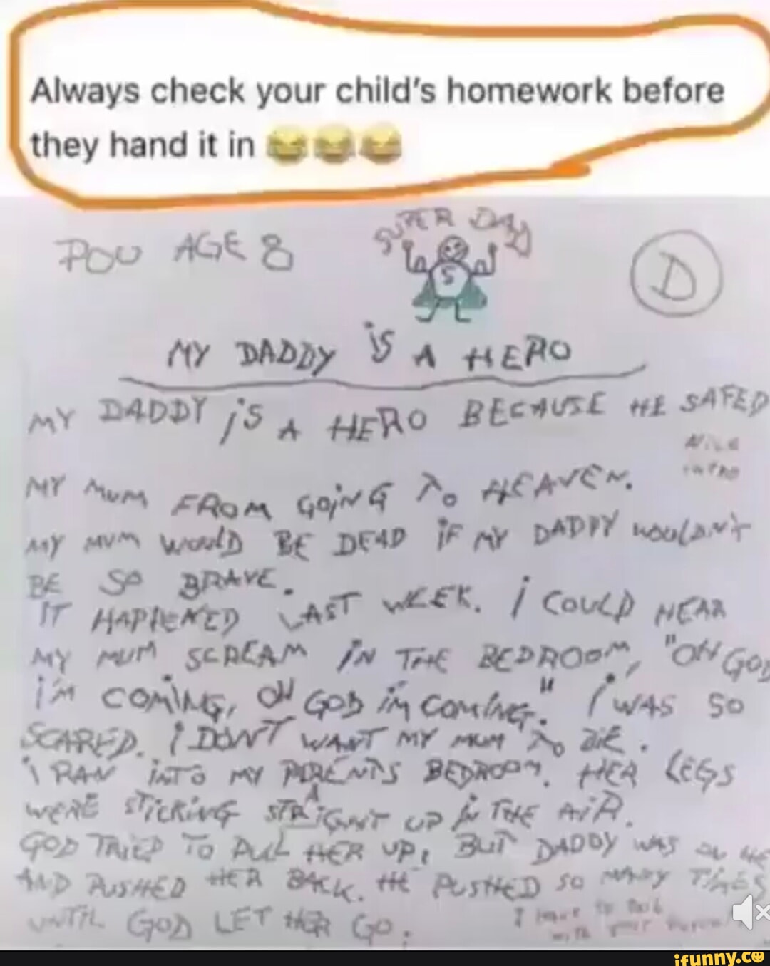 Always check your child's homework before they hand it in Pov AY DAddy ...