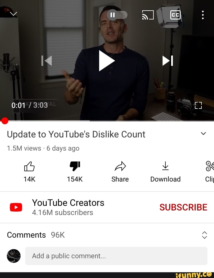 Update to YouTube's Dislike Count 1.5M views 6 days ago a & Share ...