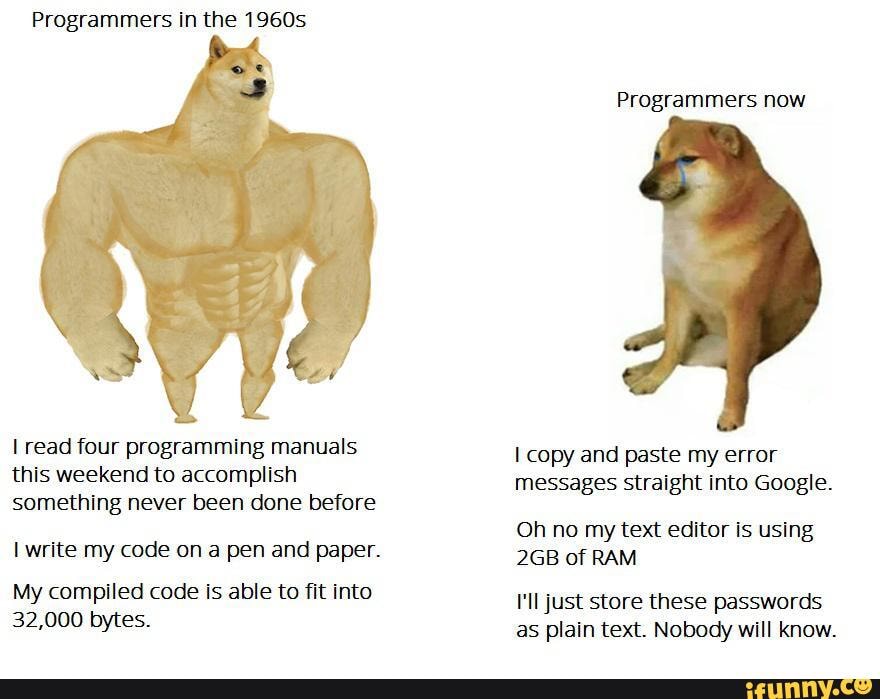 Programmers in the 1960s read four programming manuals this weekend to ...