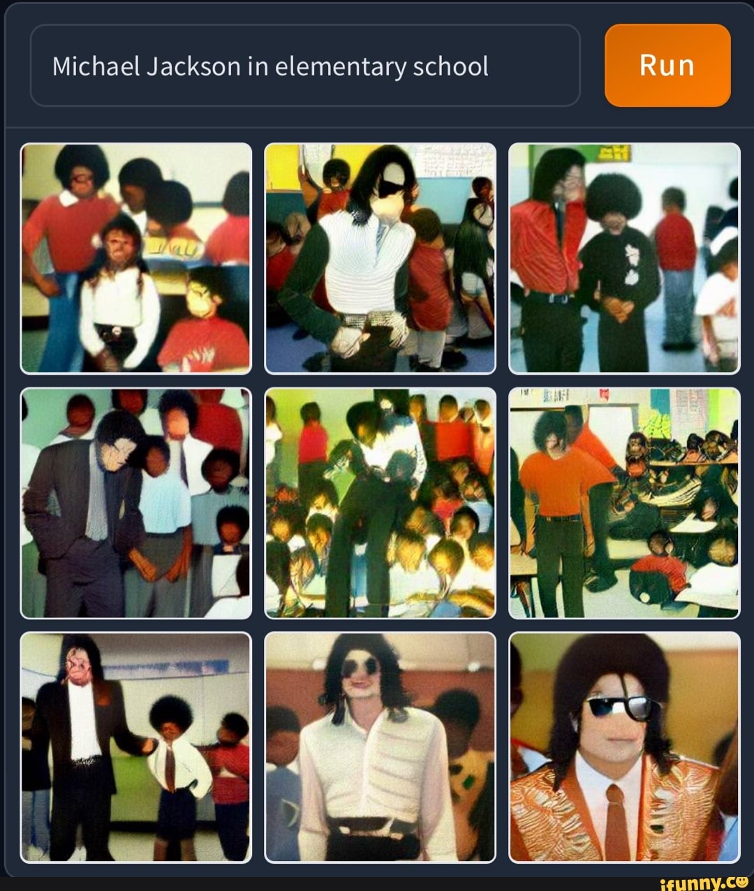 Run Michael Jackson in elementary school Run - iFunny