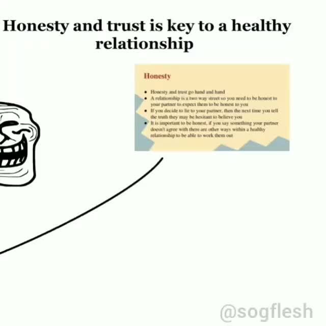 Honesty and trust is key to a healthy relationship Honesty - )