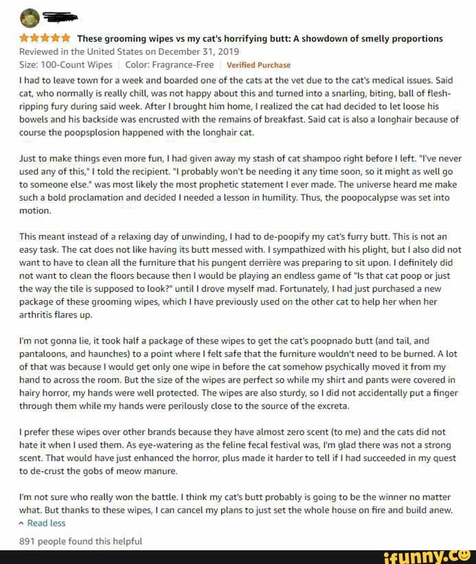 These grooming wipes vs my cat's horrifying butt: A showdown of smelly ...