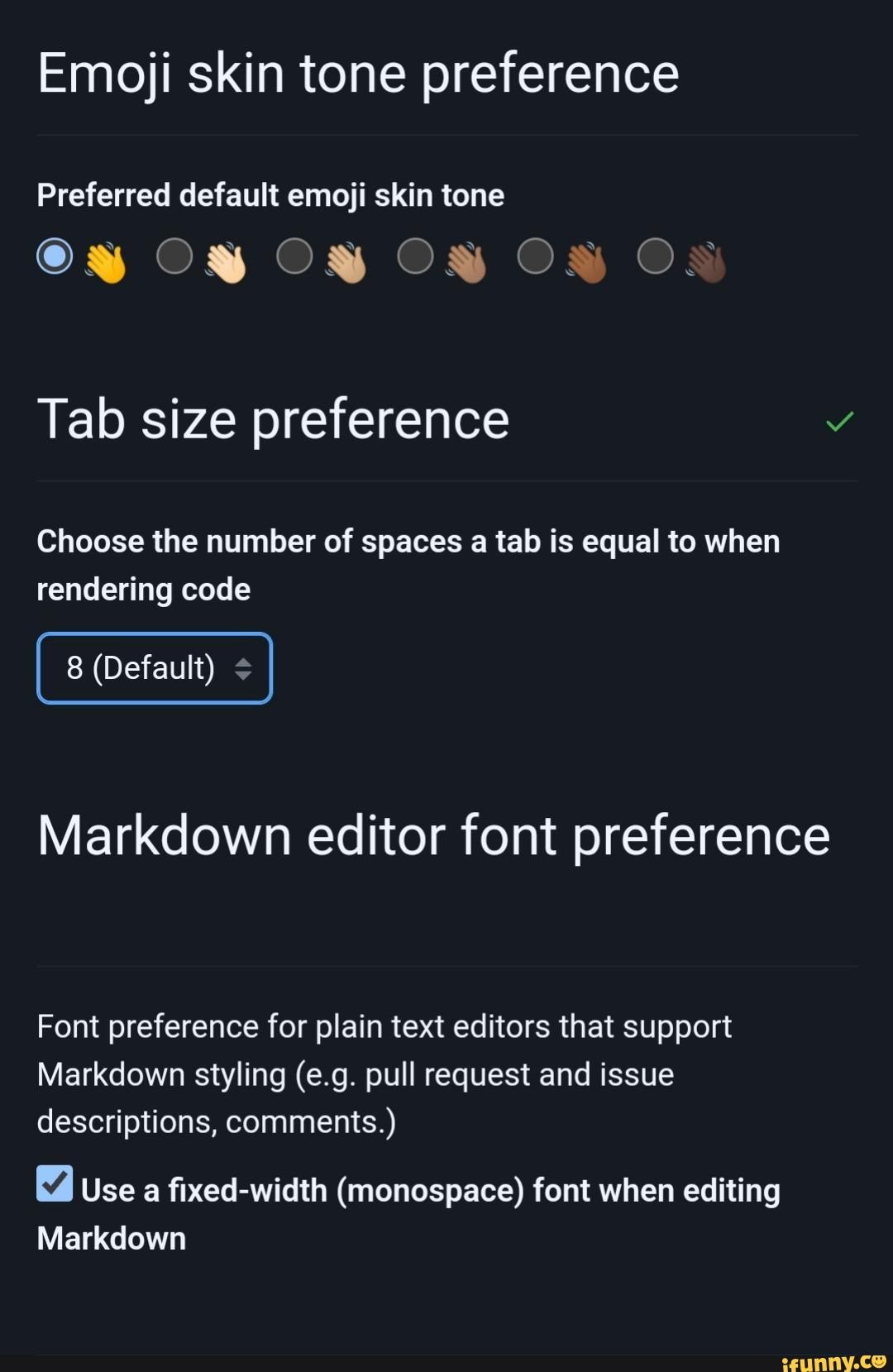 Emoji skin tone preference Preferred default emoji skin tone @y OF OB ...