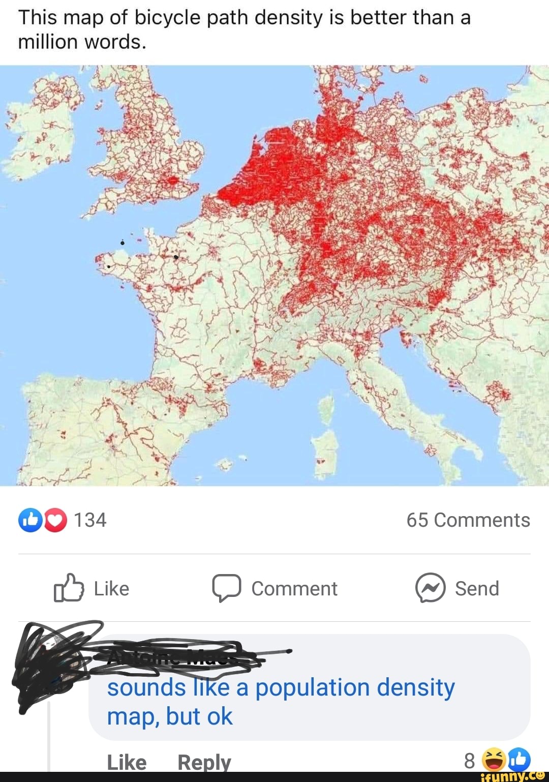 This map of bicycle path density is better than a million words. HO ...