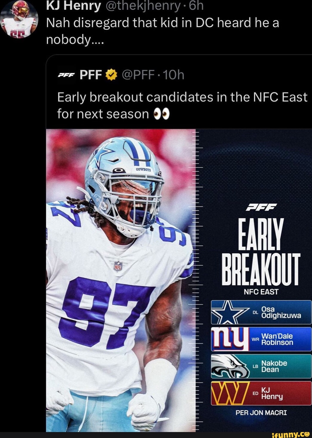 KJ Henry @thekjhenry- on Nah disregard that kid in DC heard he nobody ...