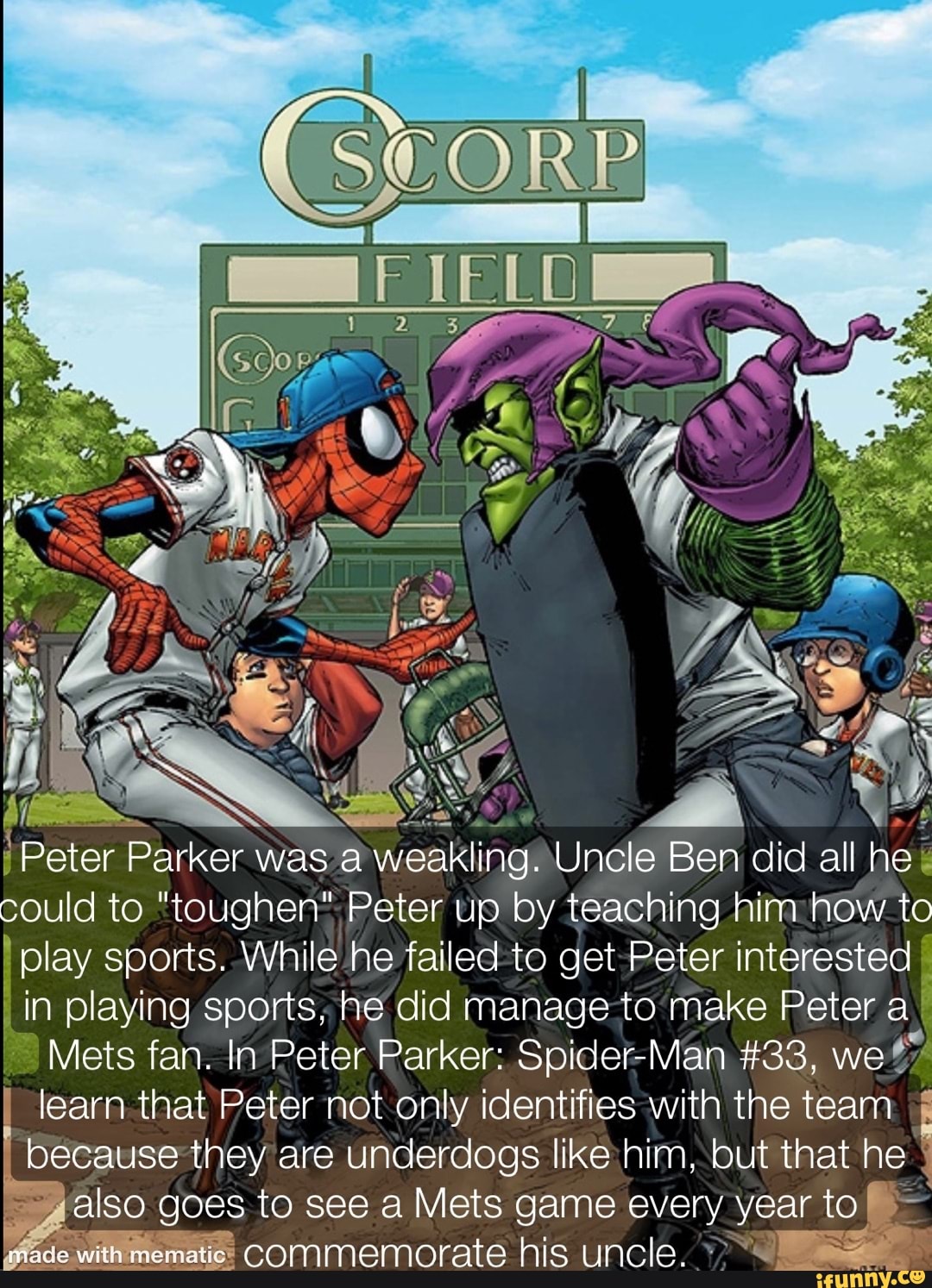 Peter Parker was a weakling. Uncle Ben did all he could to "toughen ...