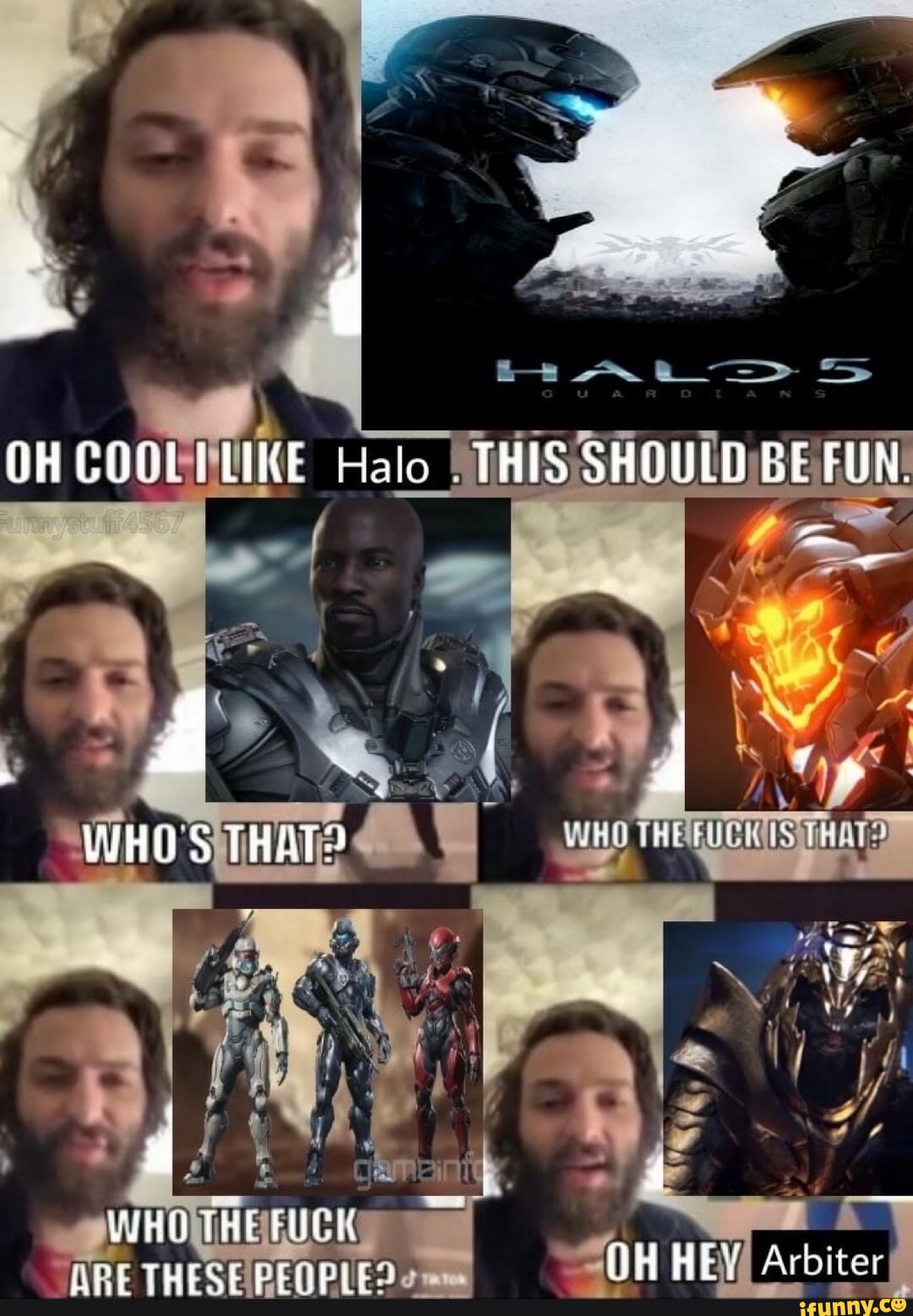 OH COOLTLIME Halo WHOS THAT? THE TS ARE THESE 4 OH HEY Arbiter - iFunny