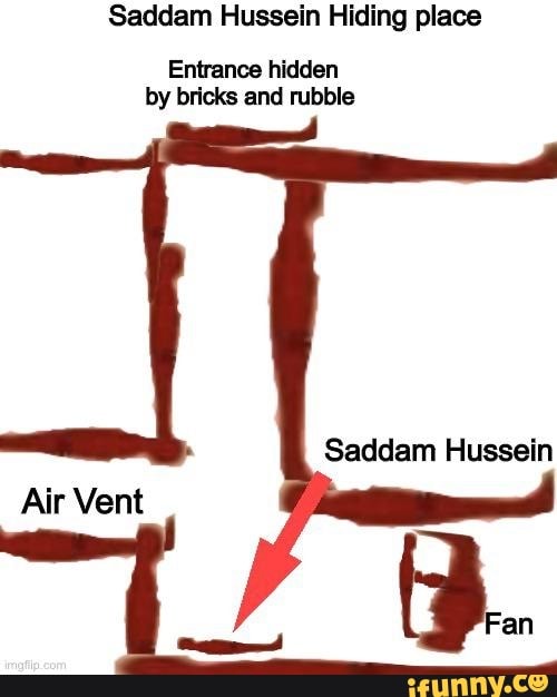 Saddam Hussein Hiding place Entrance hidden by bricks and rubble Saddam ...