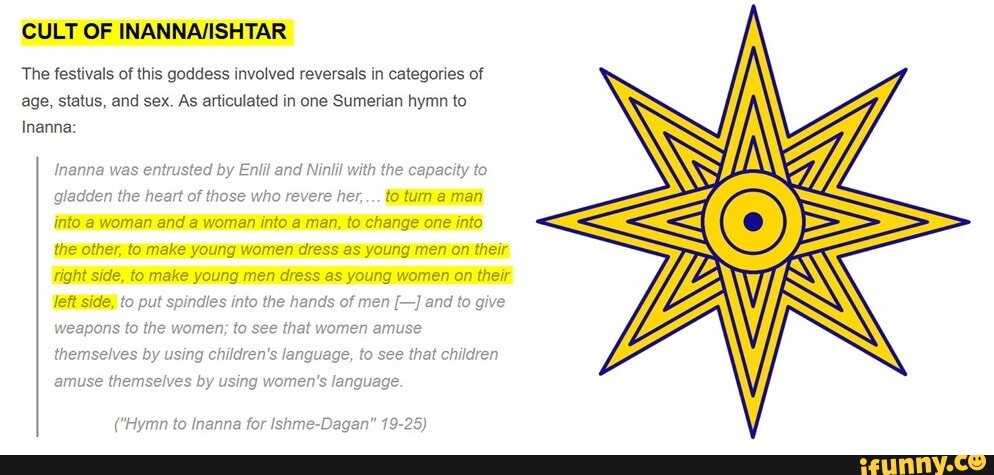 Cult Of The Festivals Of This Goddess Involved Reversals In Categories Of Age Status And Sex 