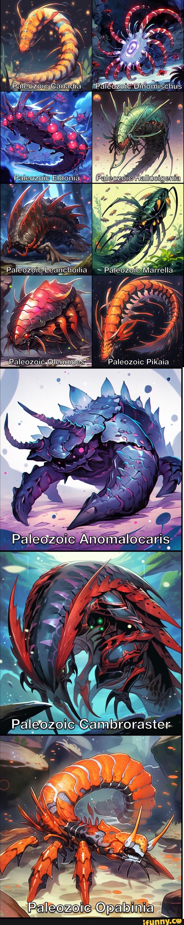 Paleazoic Canadia Palozoic Dinomischus Paleozoic Eldonia Raleozoic ...