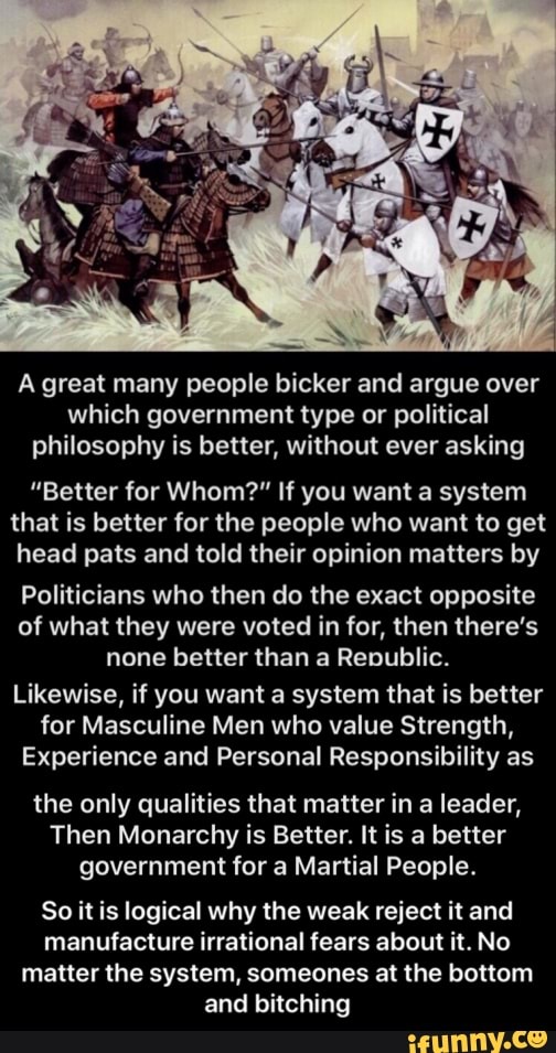A great many people bicker and argue over which government type or ...