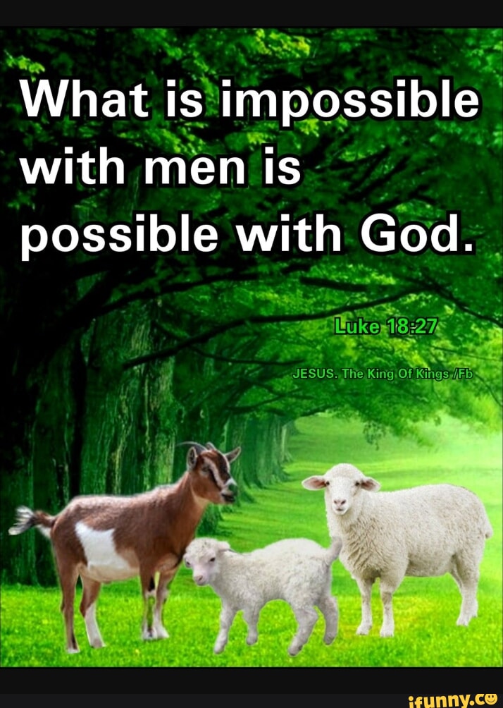 What is impossible with men is possible with God. luke - iFunny